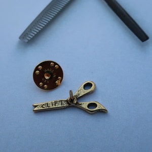 Scissors Gold Dipped Pewter Lapel Pin- CC231G- Hairdresser, Hairstylist ...