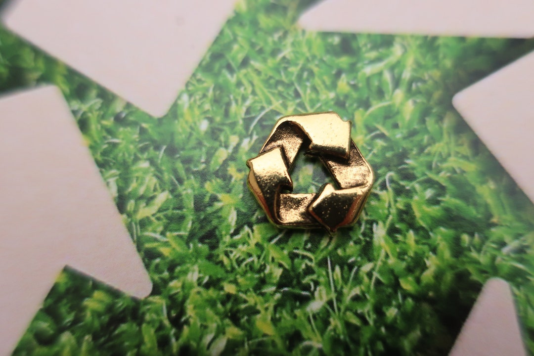 Recycle Gold Dipped Pewter Lapel Pin- CC644G- Recycle, Environment, 3 R ...