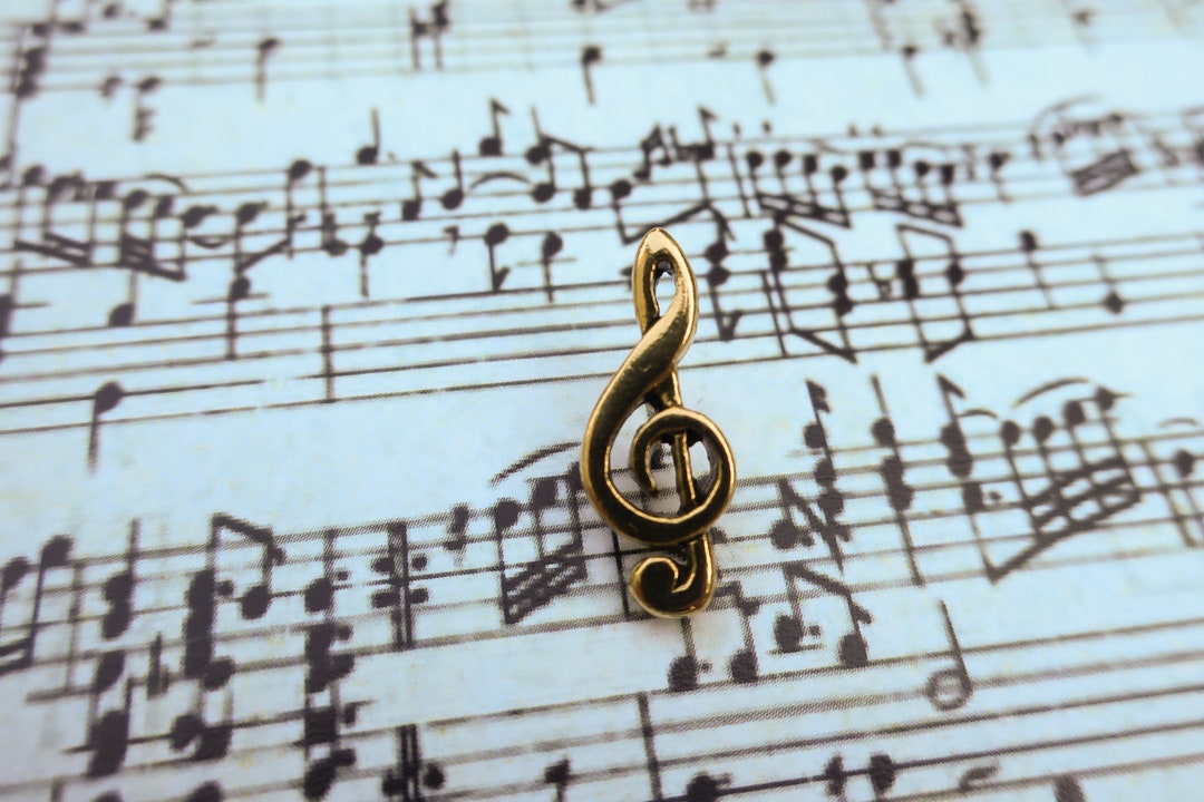 G-clef Gold Dipped Pewter Lapel Pin- CC333G- Music Pins- Music Teacher ...