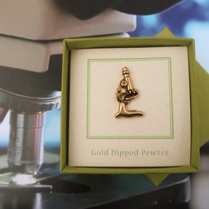 Gold Microscope Lapel Pin- CC166G- Science and Lab Pins for Scientists ...