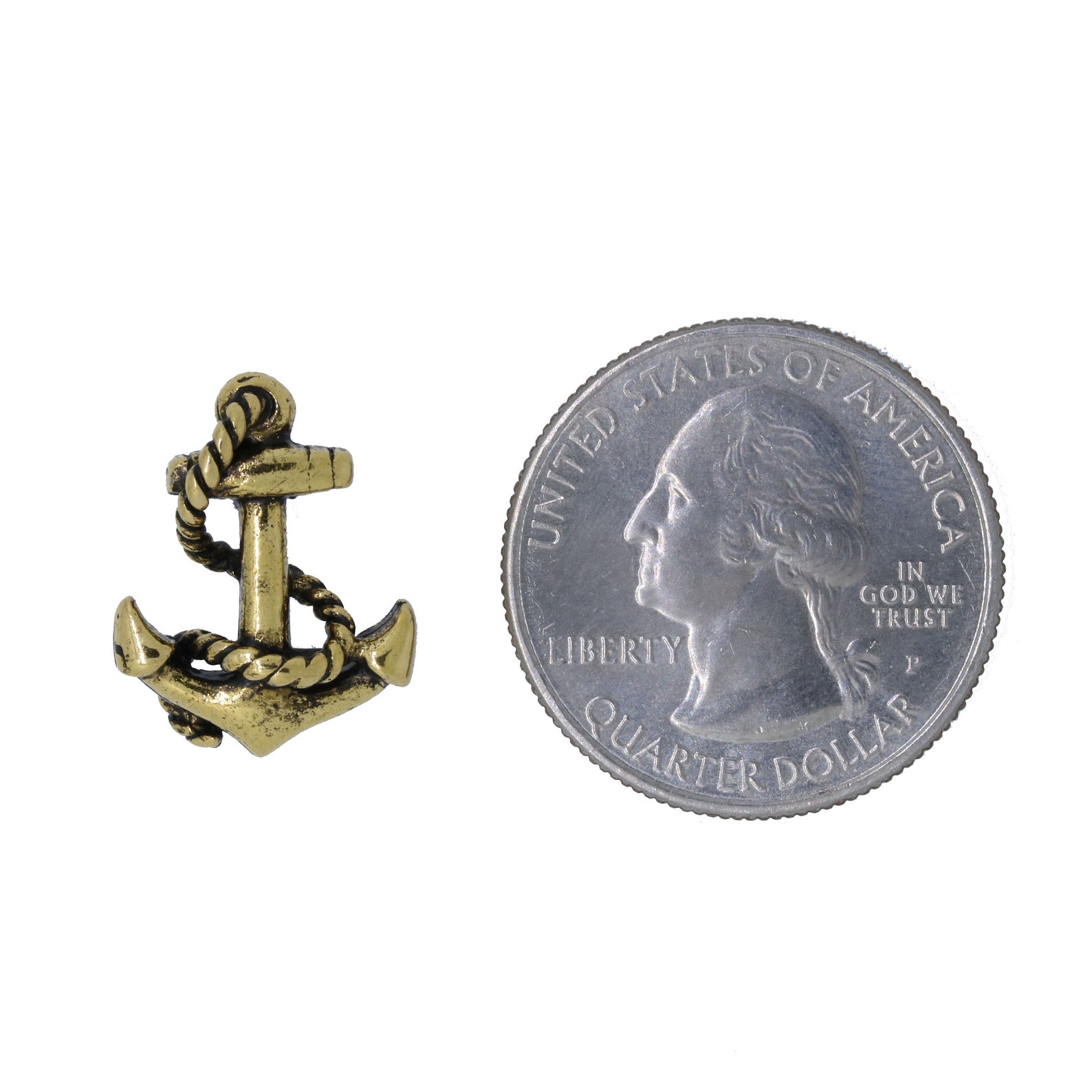 Gold Anchor Lapel Pin- CC414G- Anchor, Nautical, Ocean, and Marine ...