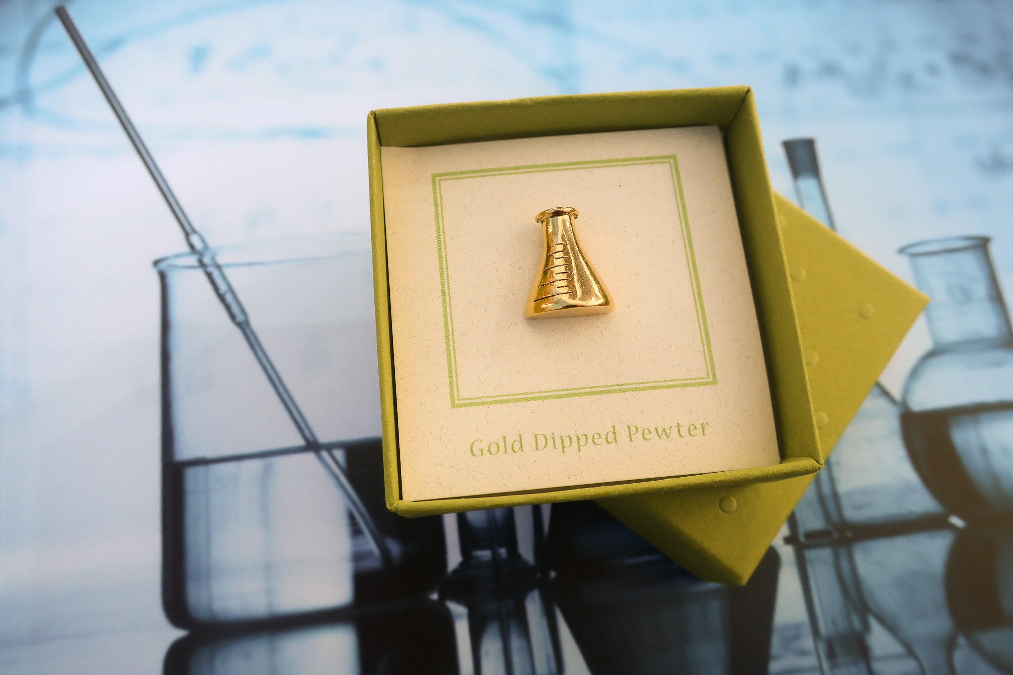 Gold Flask Lapel Pin CC296G Science and Laboratory Pins for | Etsy