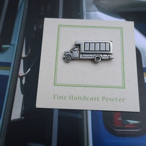 Shuttle Bus Pewter Lapel Pin- CC654- Shuttle, Transportation, Bus, and ...
