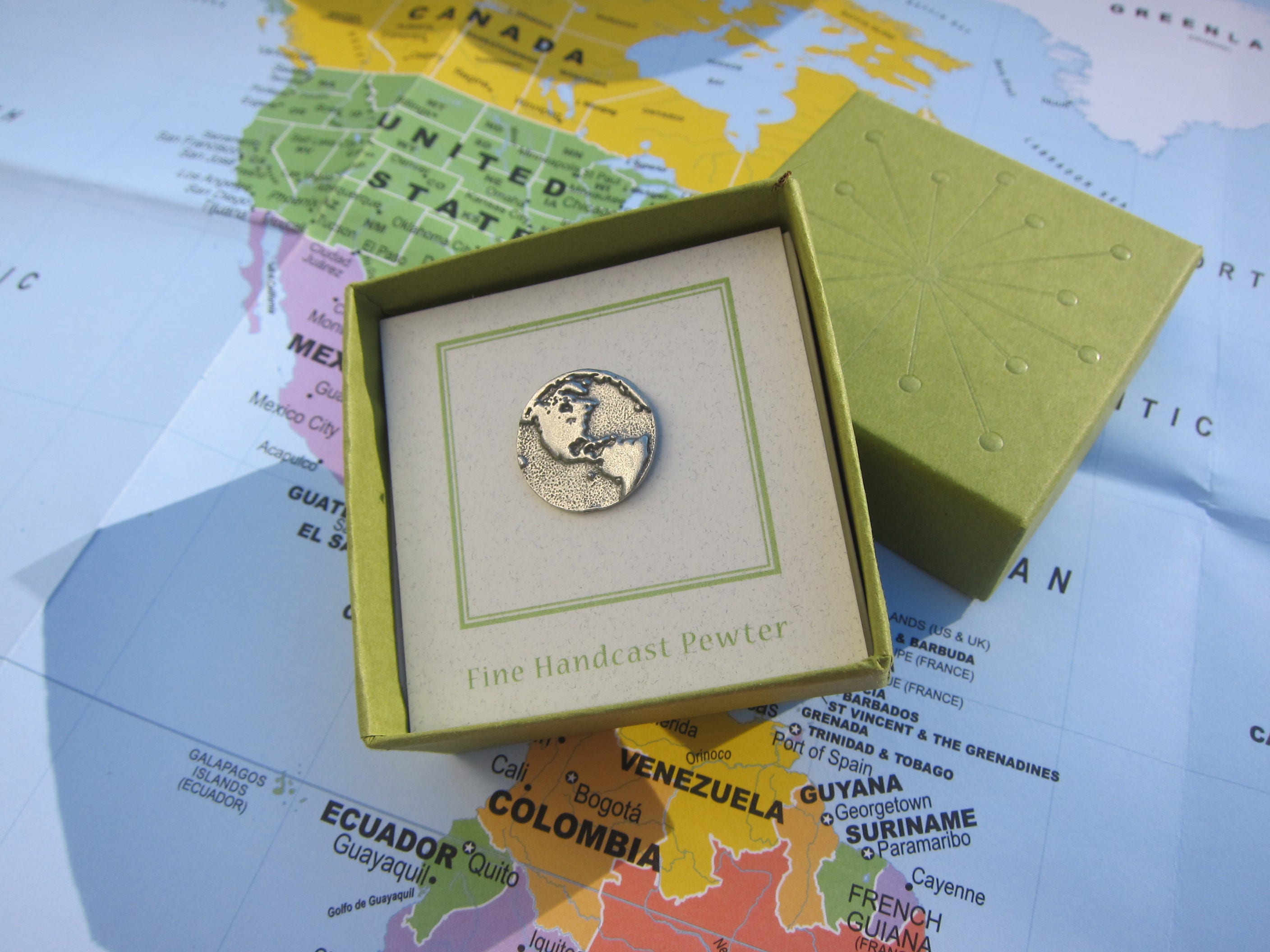 The Americas Lapel Pin CC289 World Globe North America | Etsy