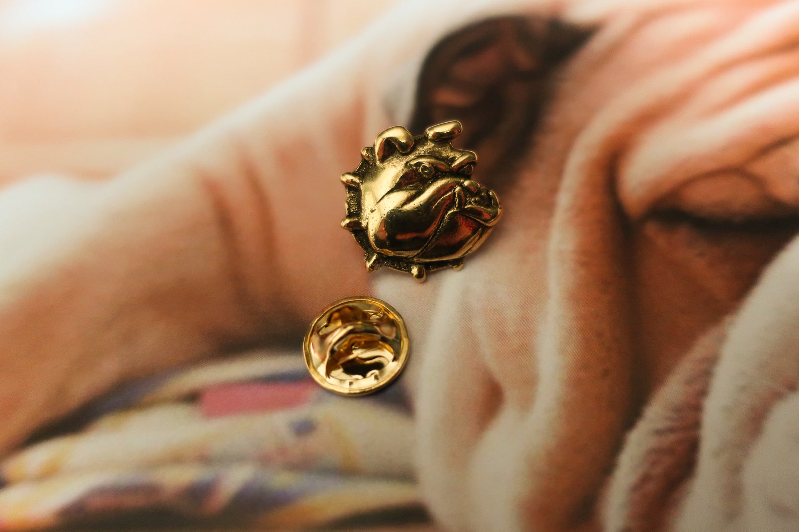 Bulldog Gold Dipped Pewter Lapel Pin CC537G English - Etsy