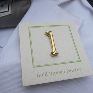 Gold Femur Lapel Pin- CC510G- Anatomy and Anatomical Pins- Leg Bone ...