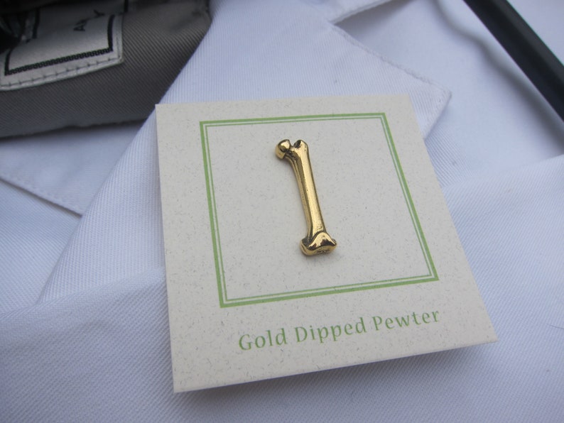 Gold Femur Lapel Pin- CC510G- Anatomy and Anatomical Pins- Leg Bone ...