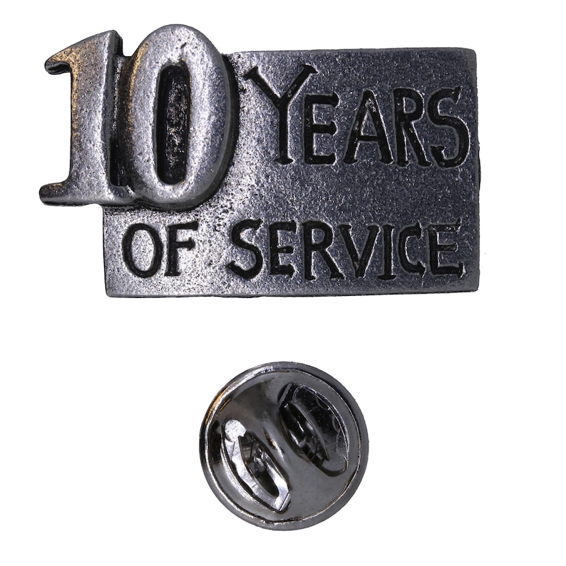 10 Years of Service Lapel Pins- CC608- Employee and Volunteer ...