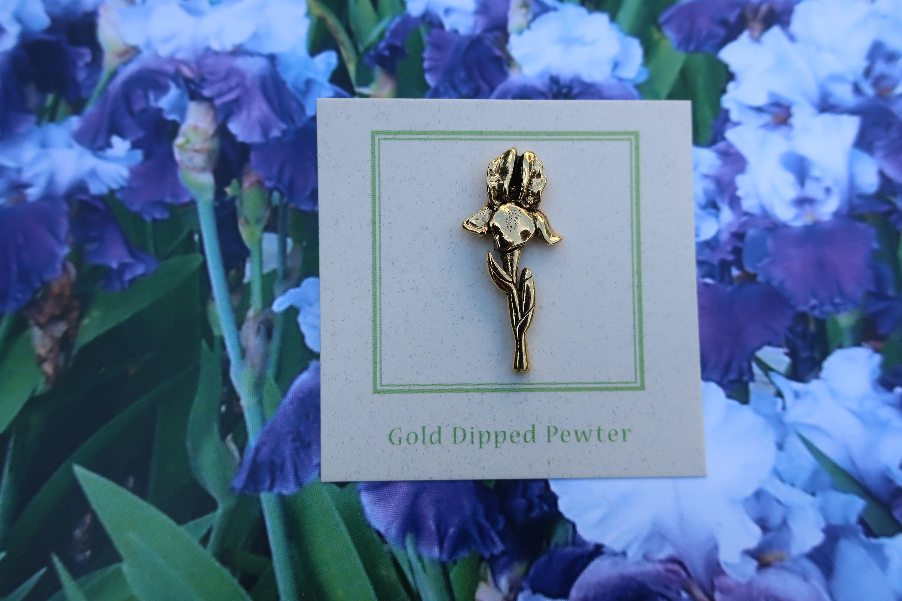 Gold Iris Lapel Pin CC621 Iris Flowers Perennials - Etsy