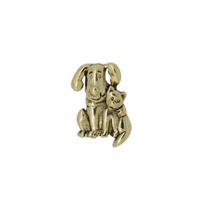 Dog and Cat Gold Dipped Pewter Lapel Pin - CC382G- Pet, Pet Adoption ...