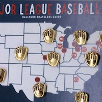 Ballpark Travel Quest Map With Pins - Push Pin Travel Map - Ballpark ...