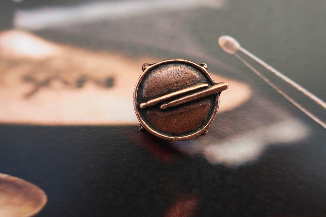 Drum With Drumsticks Copper Lapel Pin-cc339c- Drum, Instruments ...