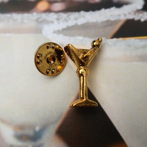 Gold Martini Glass Lapel Pin-cc277g- Martini, Martini Glass, Cocktail ...