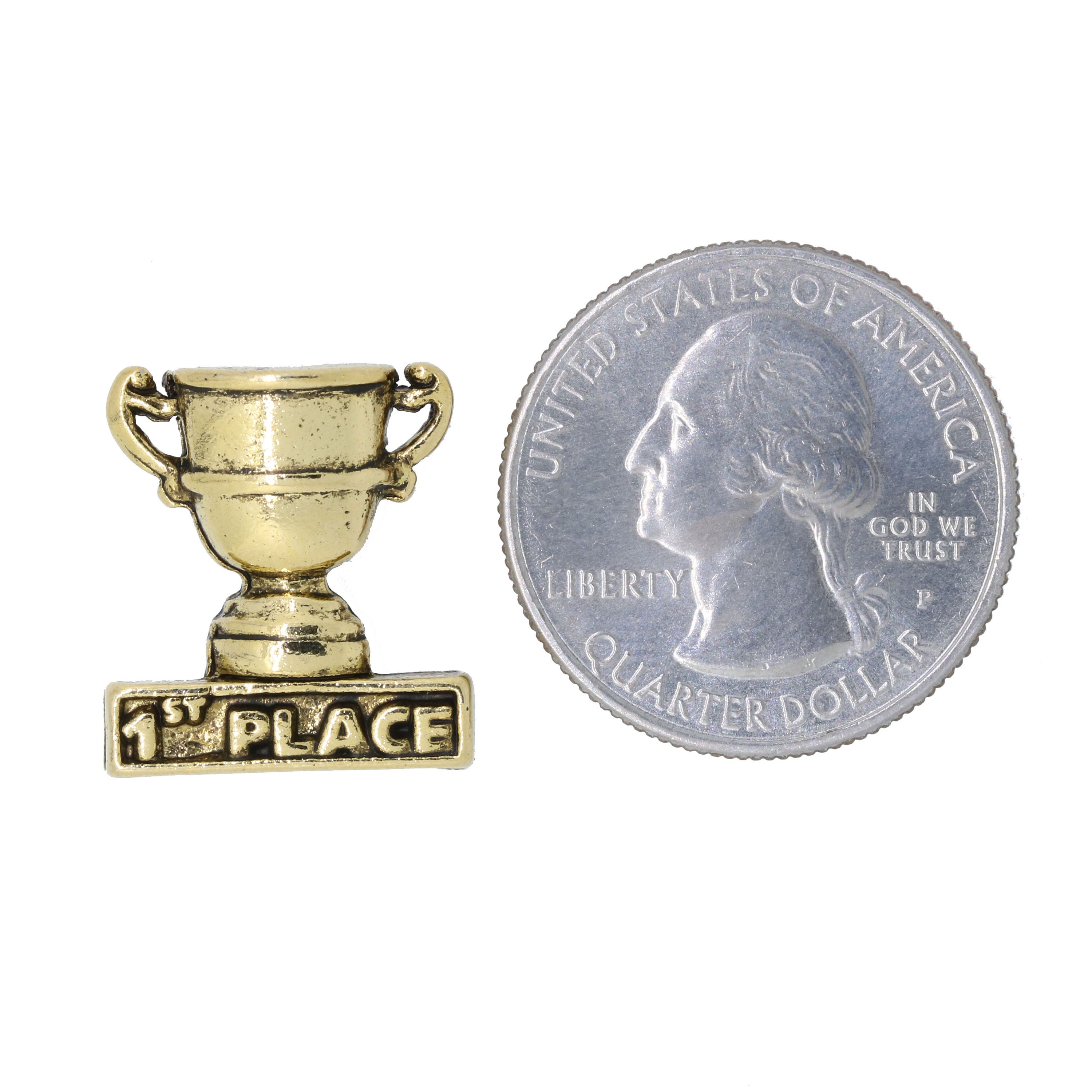 1st Place Trophy Gold Dipped Pewter Lapel Pin - CC317G- 1st Place ...