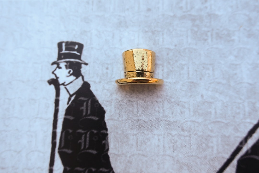 Top Hat Gold Dipped Pewter Lapel Pin- CC475G- Hats, Formal Wear ...