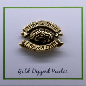 Time is Brain Stroke Awareness Gold Lapel Pin- CUS628G- Stroke, Brain ...