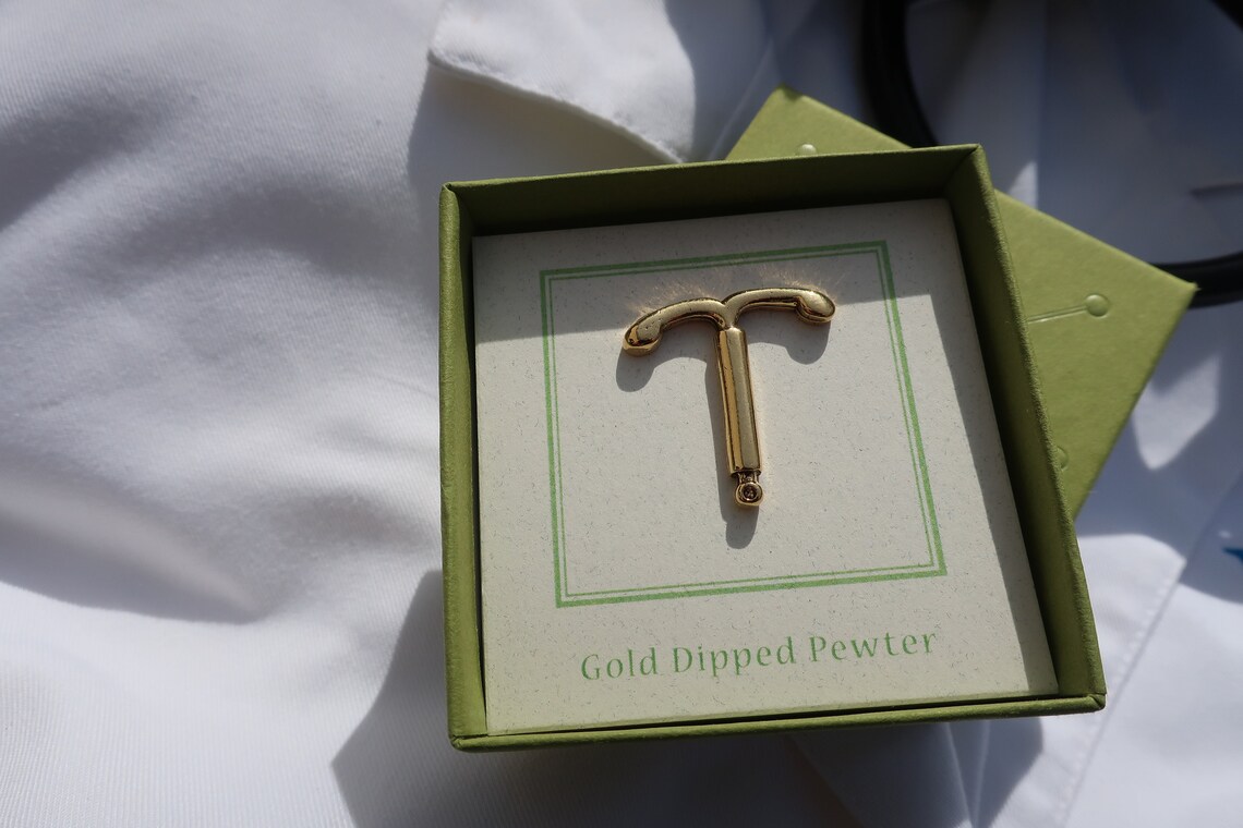 Gold IUD Lapel Pin CC636G Intrauterine Device | Etsy