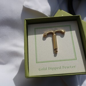 Gold IUD Lapel Pin- CC636G- Intrauterine Device, Contraception, Birth ...