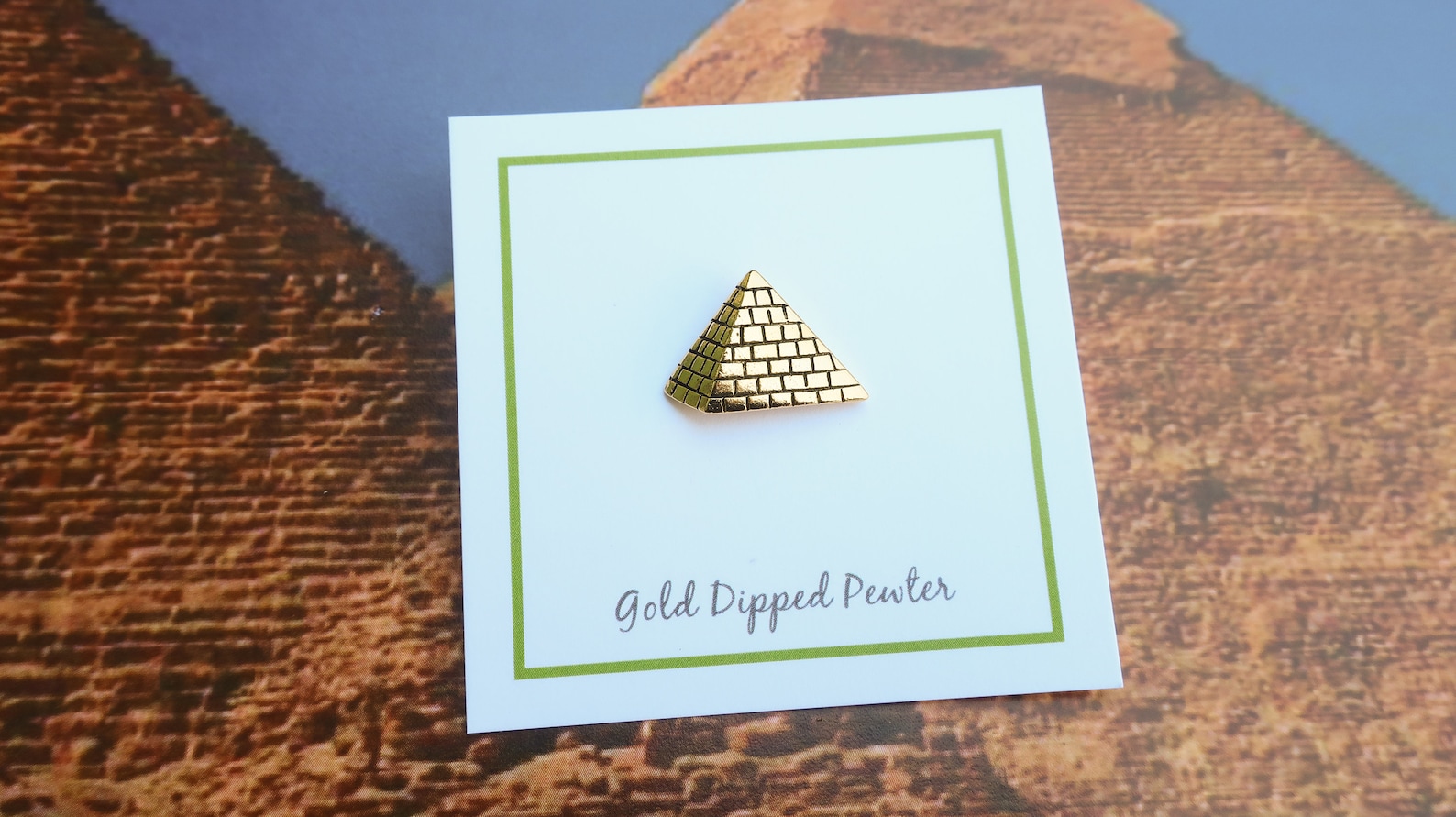 Pyramid Gold Dipped Pewter Lapel Pin - CC550G- Egyptian Pyramids- Greek ...