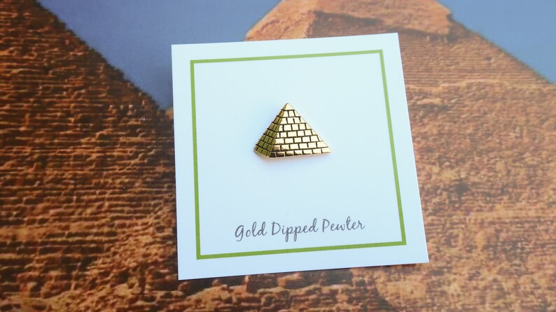 Pyramid Gold Dipped Pewter Lapel Pin - CC550G- Egyptian Pyramids- Greek ...