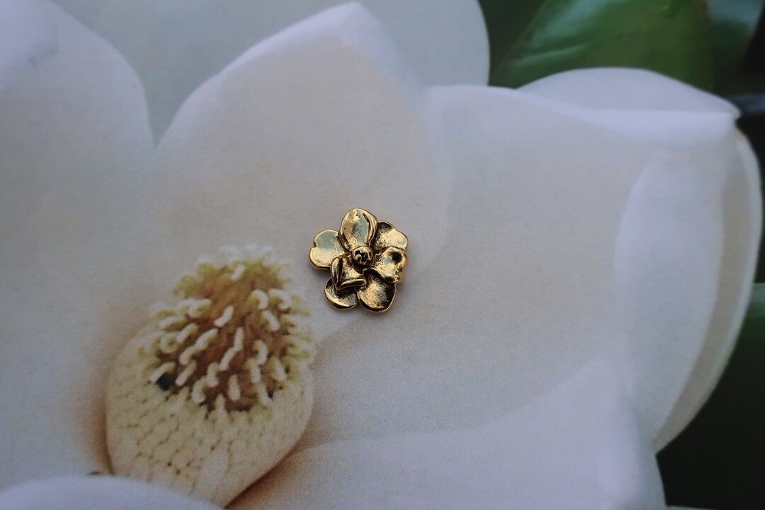 Gold Magnolia Lapel Pin - CC543G- Flower and Garden Gifts- Flower Pins ...