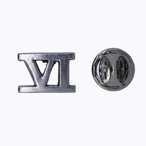 Roman Numeral 6 Lapel Pin- CC609-VI- Roman Numerals and Number Pins - Etsy
