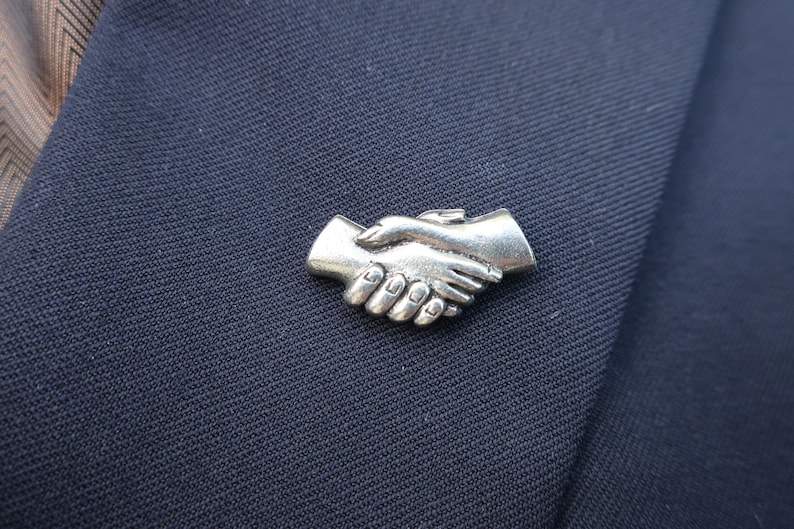 Handshake Lapel Pin CC371 Handshake Agreement Working - Etsy