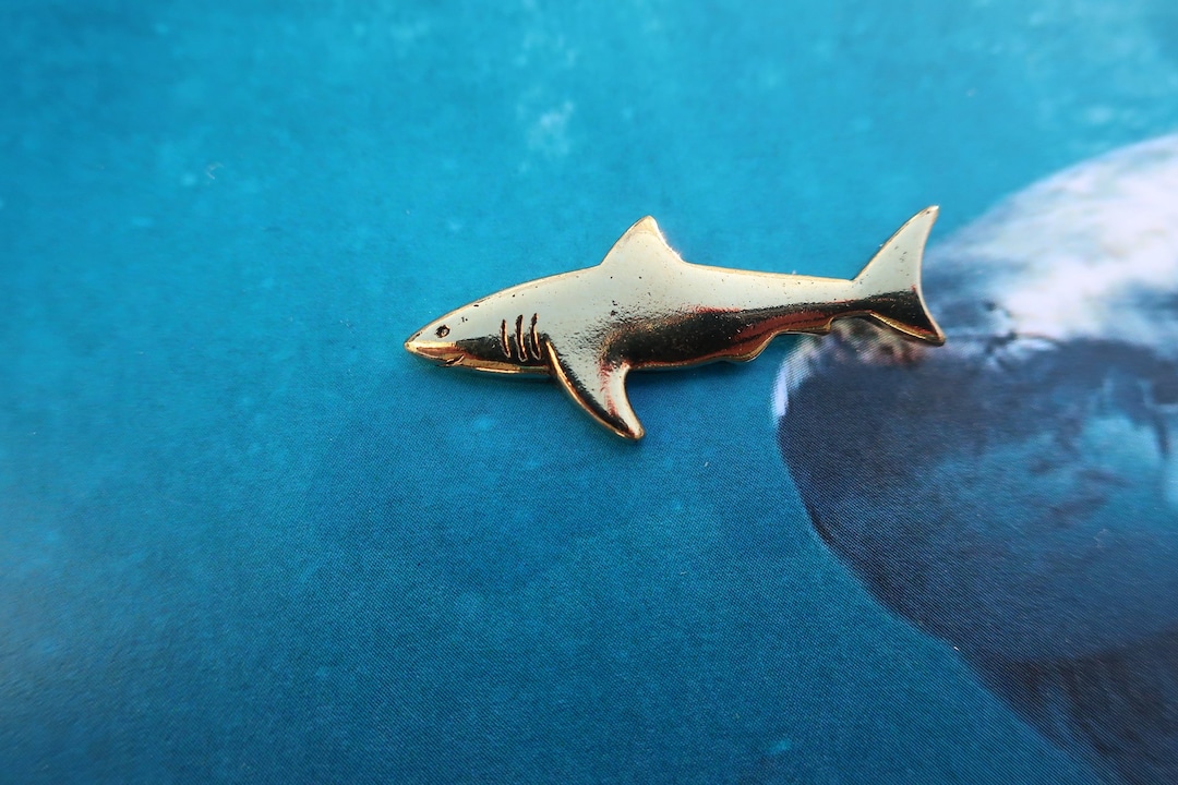 Shark Gold Dipped Pewter Lapel Pin - CC590G- Shark Week, Aquarium ...