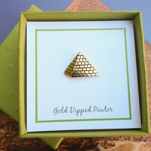 Pyramid Gold Dipped Pewter Lapel Pin - CC550G- Egyptian Pyramids- Greek ...