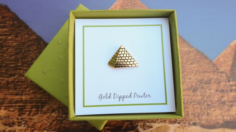 Pyramid Gold Dipped Pewter Lapel Pin - CC550G- Egyptian Pyramids- Greek ...