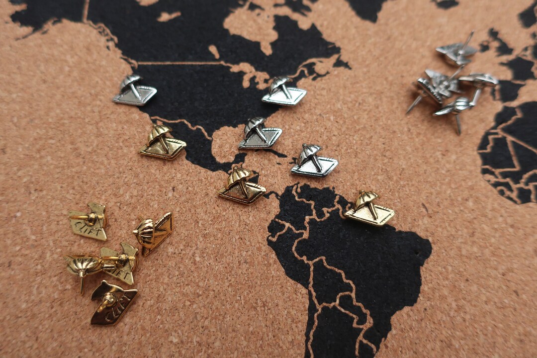 Beach Umbrella Map Pins- Set of 10- Silver or Gold Finish- MP106 ...