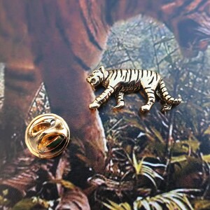 Tiger Gold Dipped Pewter Lapel Pin- CC469G- Tiger, Wildlife, Zoo, and ...