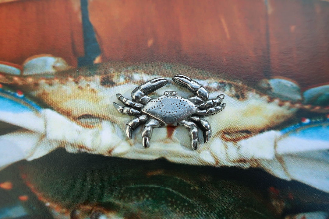 Blue Crab Pewter Lapel Pin- CC707- Shellfish, Fisheries, Crabs, and ...