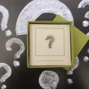 Question Mark Pewter Lapel Pin- CC647- Question, Punctuation ...