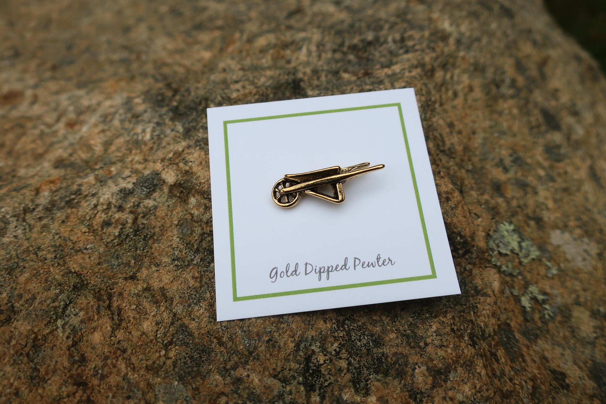 Wheelbarrow Gold Dipped Pewter Lapel Pin Wheelbarrow Garden | Etsy