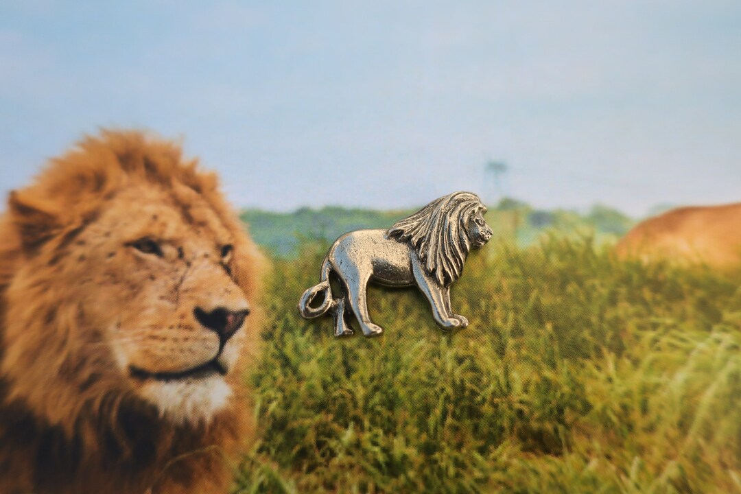 Lion Lapel Pin - Cc247-safari and Zoo Animal Pewter Pins - Etsy