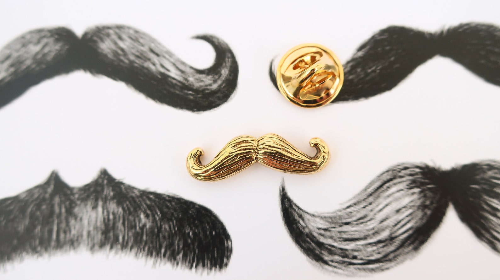 Moustache Lapel Pin- CC624G- Mustache, Movember, Men's Health ...
