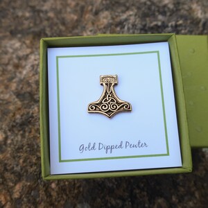 Viking Thors Hammer Gold Lapel Pin- CC695G- Celtic, Viking, and Thor ...