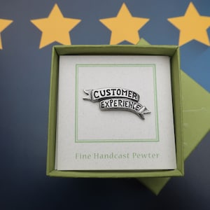 Customer Experience Pewter Lapel Pin- CC572- 5 Stars, Rating, Customer ...