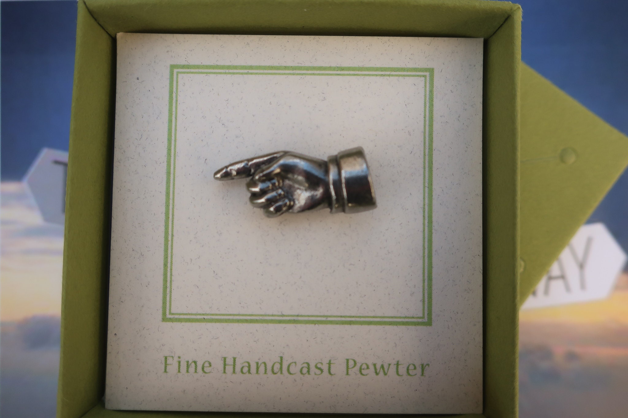 Pointing Finger Pewter Lapel Pin - CC178- This Way, Hands, Number 1 ...