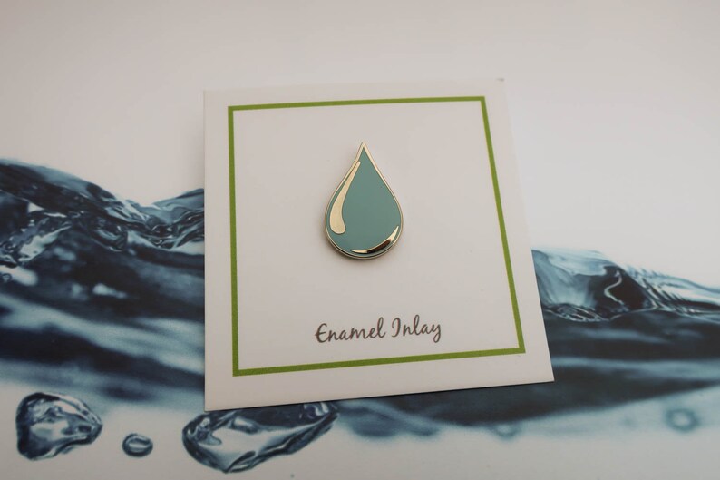 Water Drop Enamel Lapel Pin-ep124- Water, Raindrop, Water Drop, Drop of ...