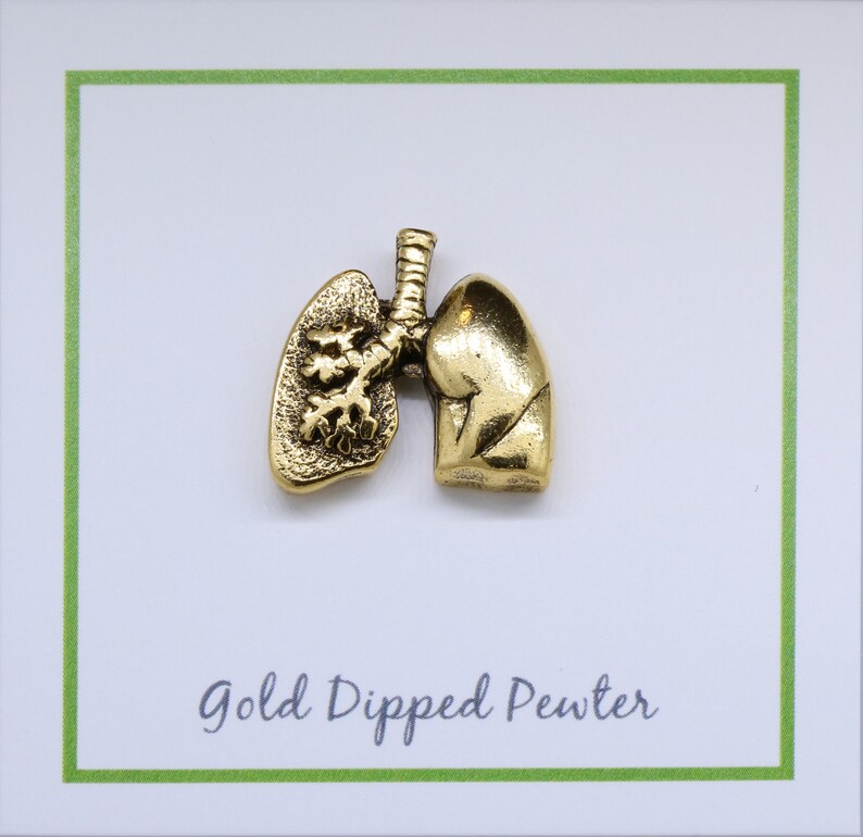 Gold Lung Lapel Pin – Anatomical Medical Accessory, Doctor Nurse Gift ...