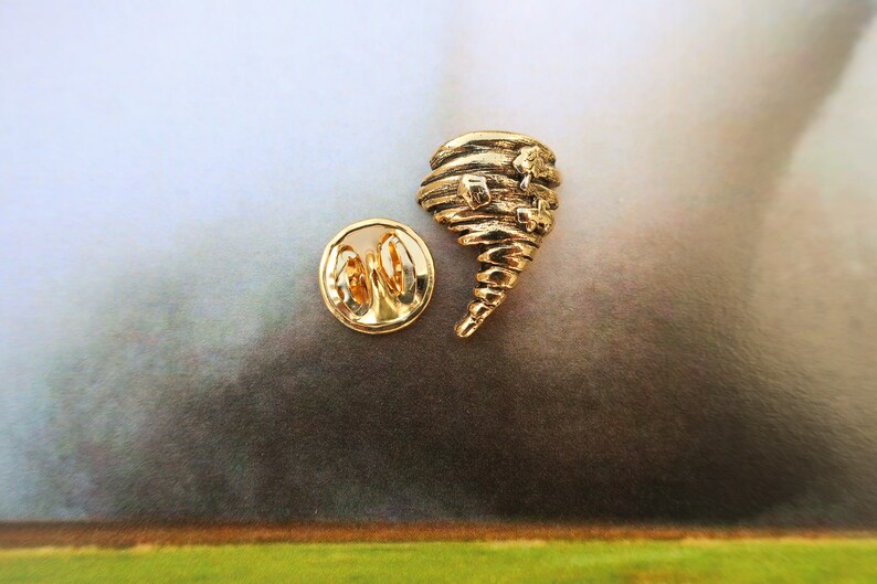 Tornado Gold Dipped Pewter Lapel Pin CC586G Tornado Storm - Etsy