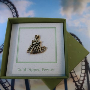 Gold Rollercoaster Lapel Pin-cc501g- Roller Coaster, Rollercoaster ...