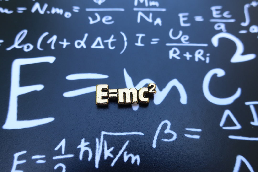 E=mc2-cc211g Mass Energy Equivalence Equation Pewter Pin- Einstein ...