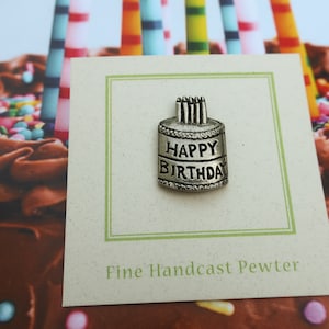 Birthday Cake Lapel Pin- CC514- Happy Birthday, Birthday, Birthday Pins ...