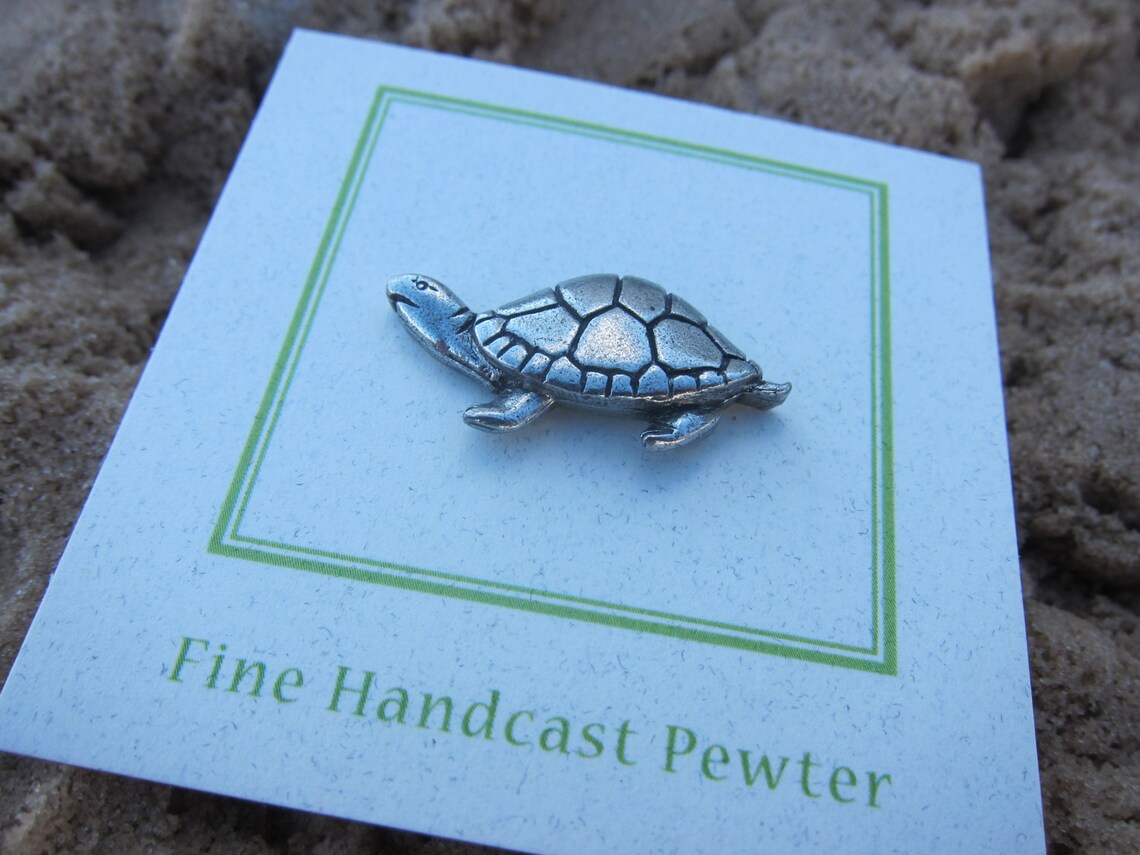 Turtle Lapel Pin- CC618- Fresh Water and Sea Dwelling Turtledove - Etsy