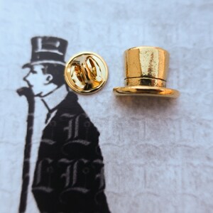 Top Hat Gold Dipped Pewter Lapel Pin- CC475G- Hats, Formal Wear ...