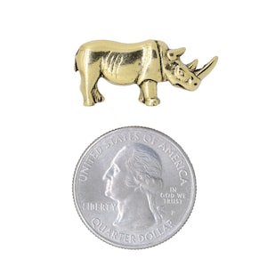 Rhinoceros Gold Dipped Pewter Lapel Pin - CC251G- Black Rhino, White ...