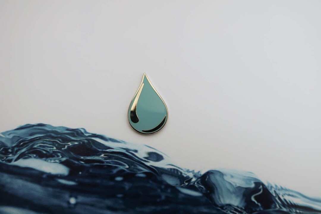 Water Drop Enamel Lapel Pin-ep124- Water, Raindrop, Water Drop, Drop of ...